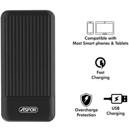Aspor A323 Power Bank 10000mAh 2 Outputs – SimplyTek