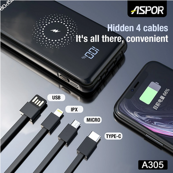 ASPOR A305 10000mAh Wireless Charging PowerBank – SimplyTek