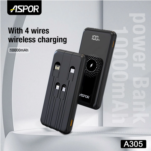 ASPOR A305 10000mAh Wireless Charging PowerBank – SimplyTek