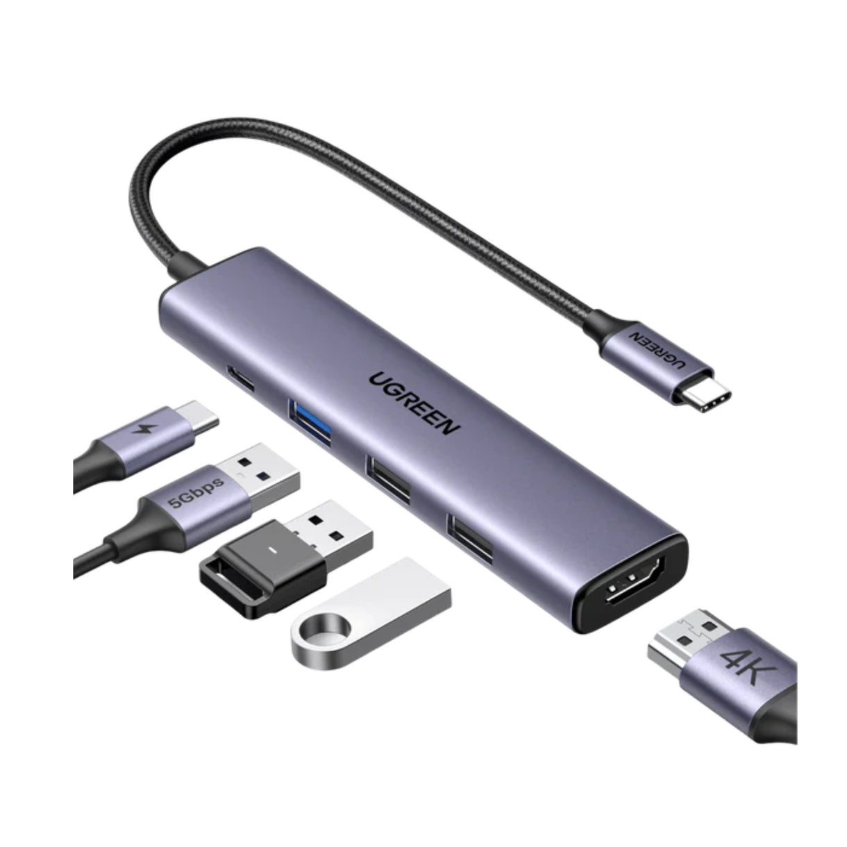 UGREEN Revodok 105 USB C Hub 5 in 1 Multiport Adapter 4K HDMI (15495 ...